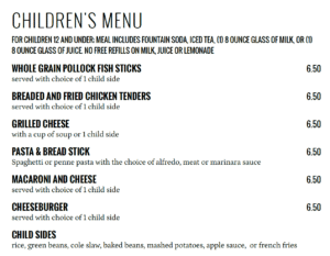 Our Menu – Main Street Mill