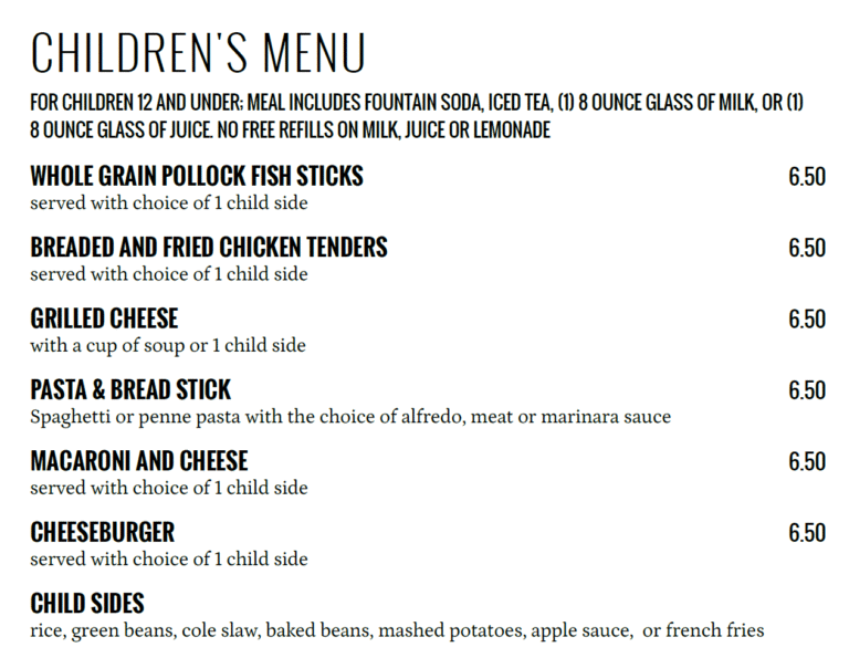 Our Menu – Main Street Mill